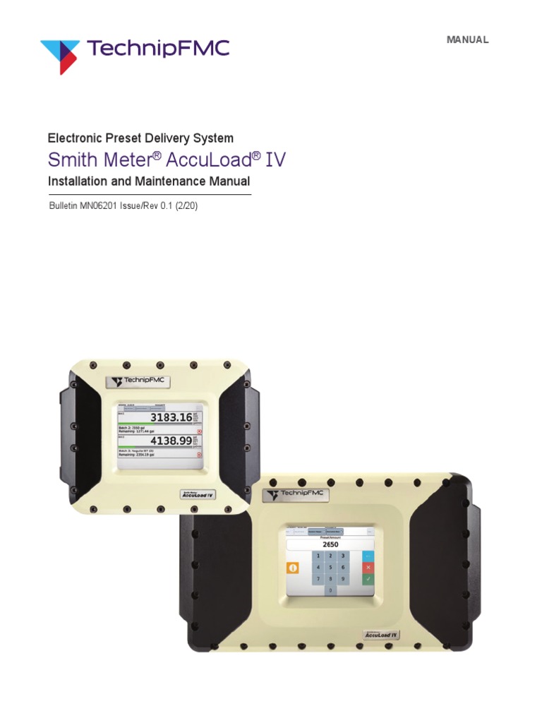 Smith Meter Accuload Iv: Electronic Preset Delivery System Installation ...