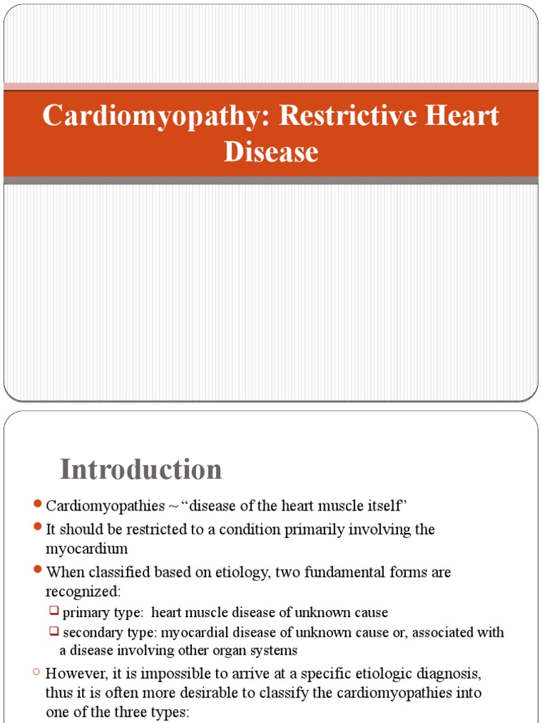 Cardiomyopathy: Restrictive Heart Disease | PDF | Heart | Heart Failure