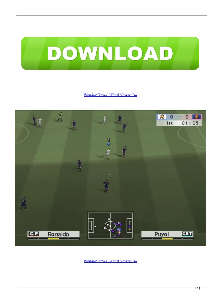 Winning Eleven 3 Final Version ISO | PDF | Play Station | Electronic ...