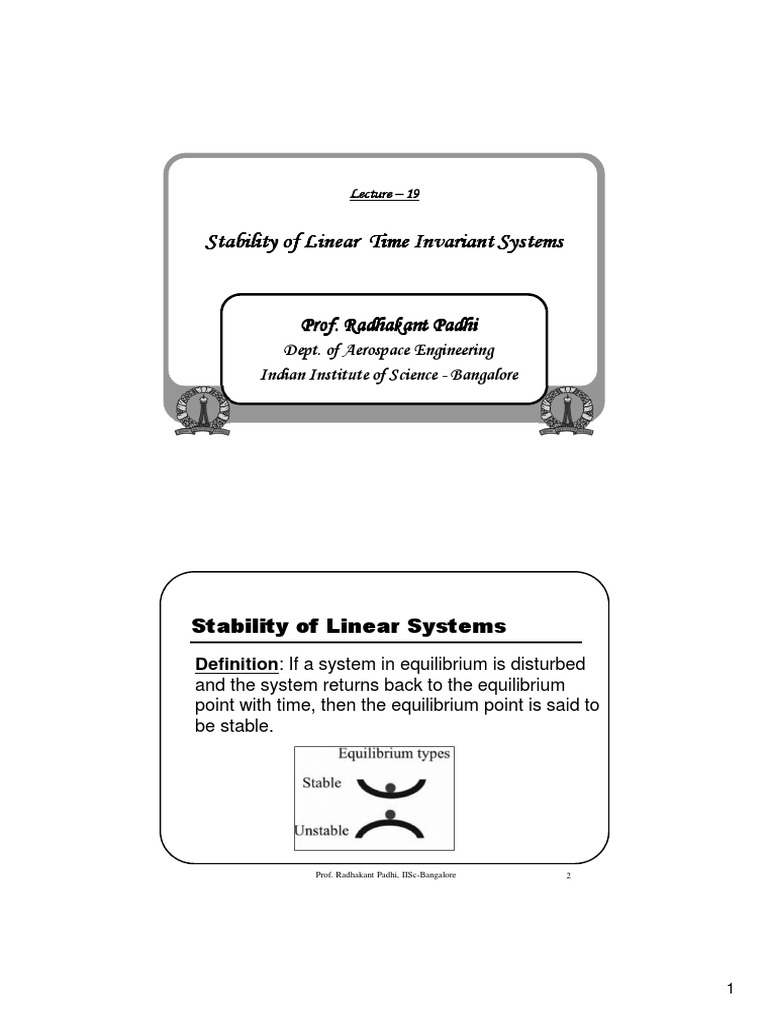 Lecture-19 - Stability of LTI Systems | PDF | Eigenvalues And ...