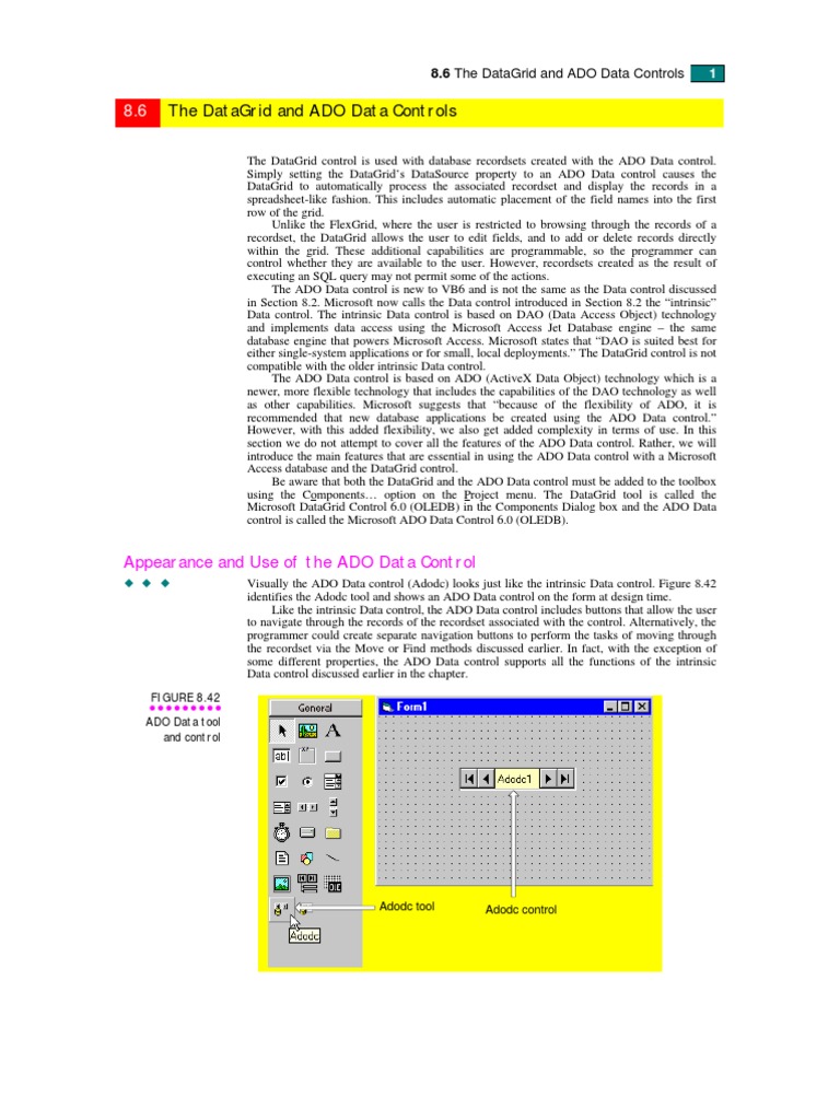 Ado Data Grid Pdf Microsoft Access Active X Data Objects