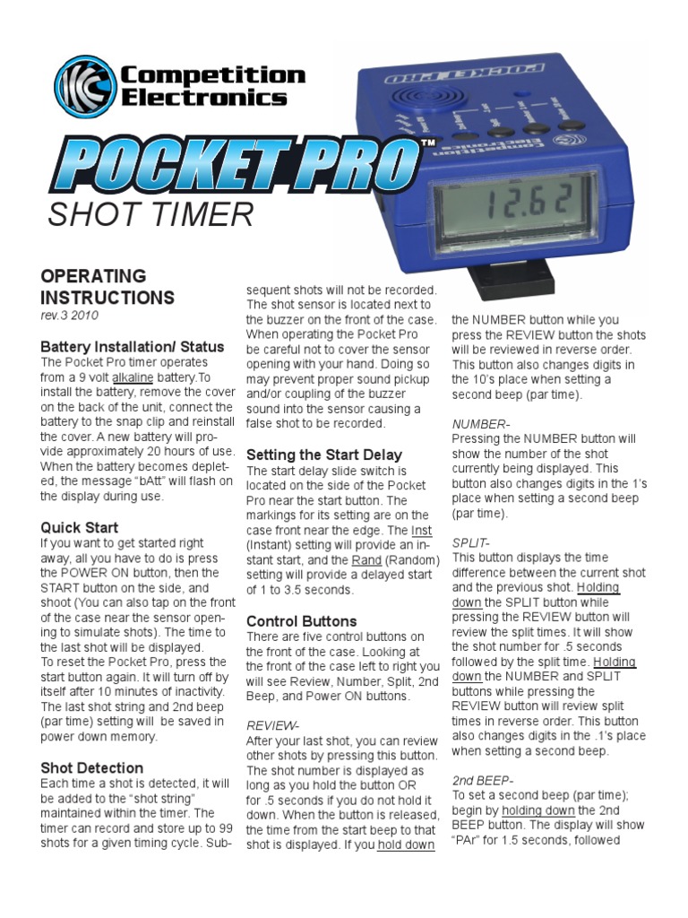 Pro Timer Instruction Manual | PDF | Manufactured Goods