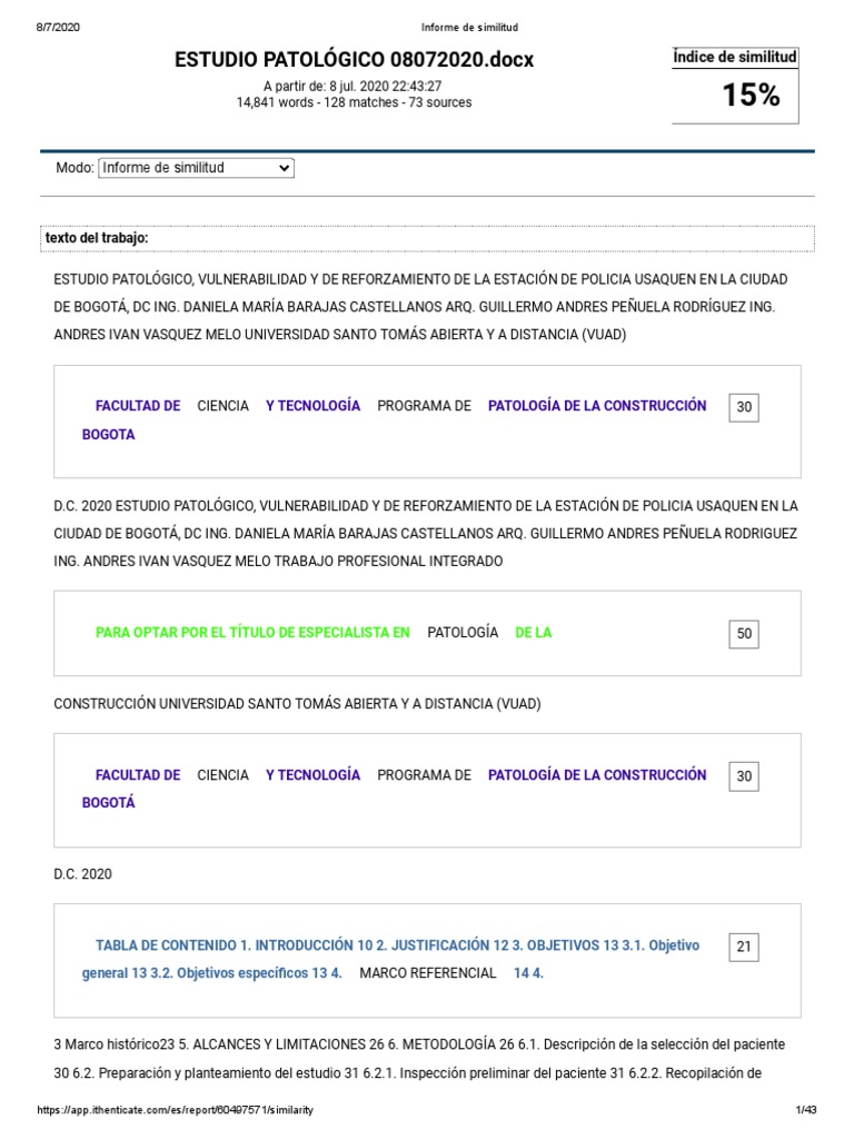 Informe de Similitud - Turnitin Verificacion | PDF | Hormigón | Acero