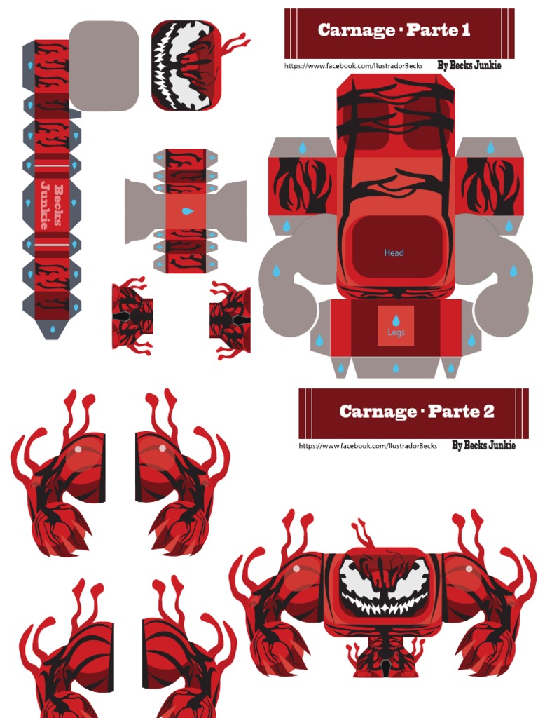 Carnage Mini Papercraft by Becks Junkie PDF | PDF