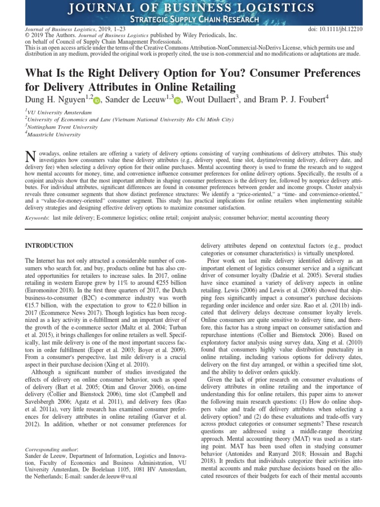 What Is The Right Delivery Option For You | PDF | Consumer Behaviour ...
