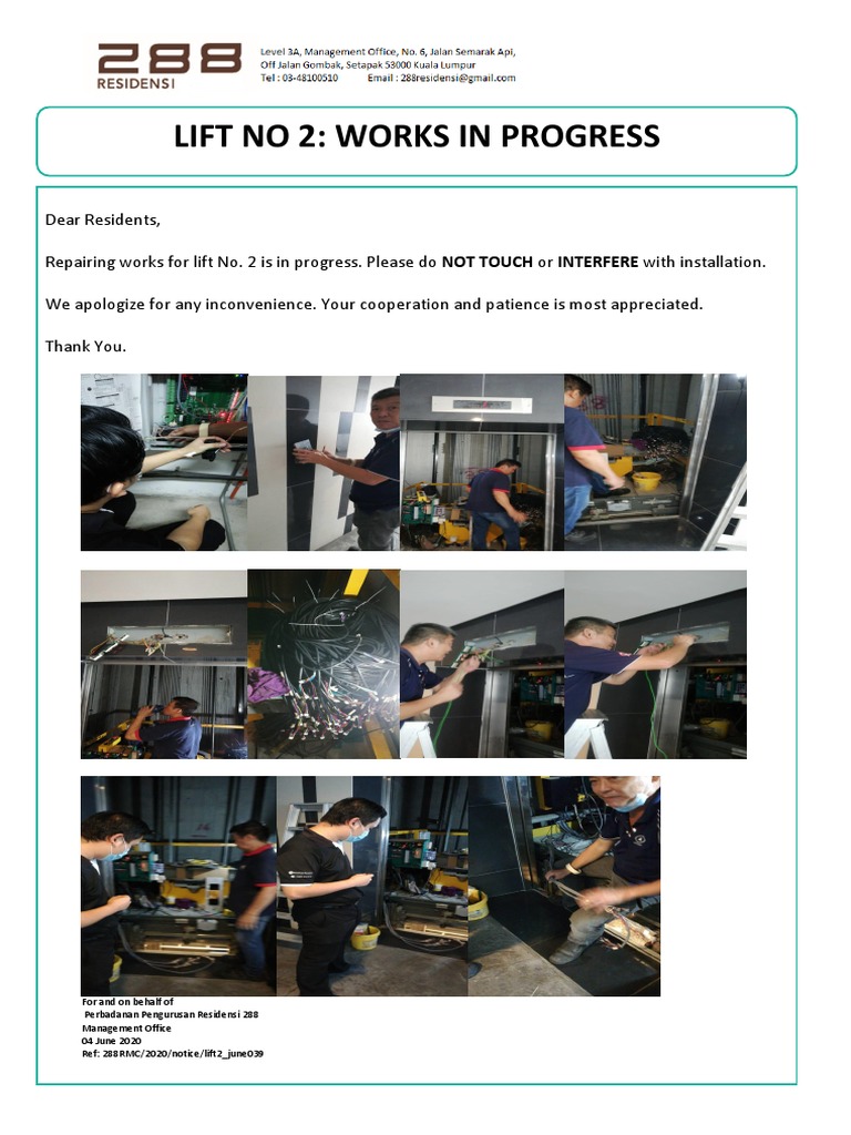 039 Notice Lift Upgrading | PDF | Business | Finance & Money Management