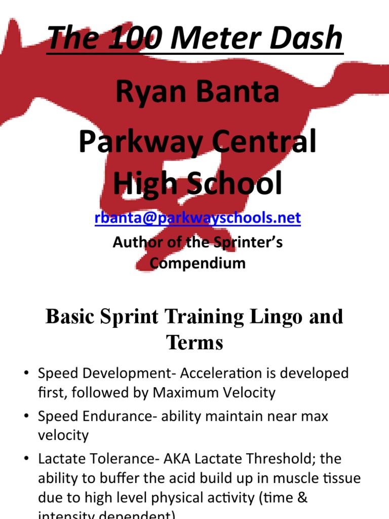 Ryan Banta Parkway Central High School: The 100 Meter Dash | PDF ...