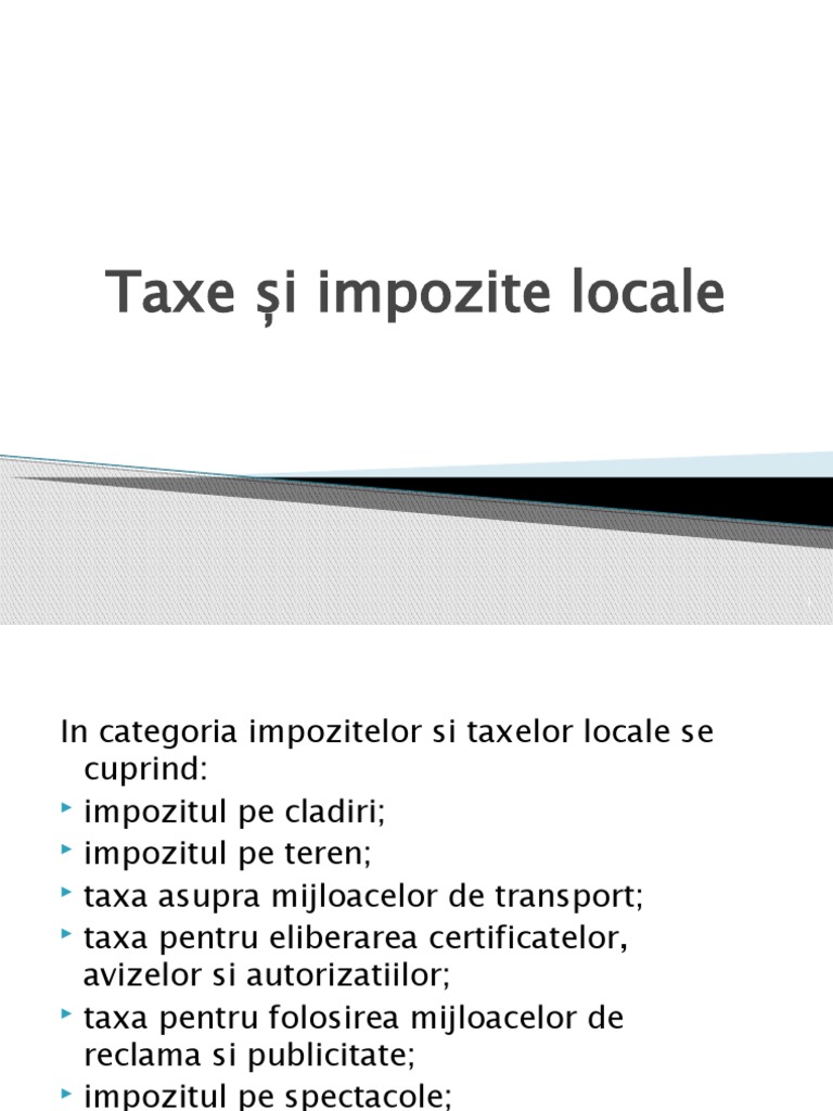 Taxe Și Impozite Locale | PDF