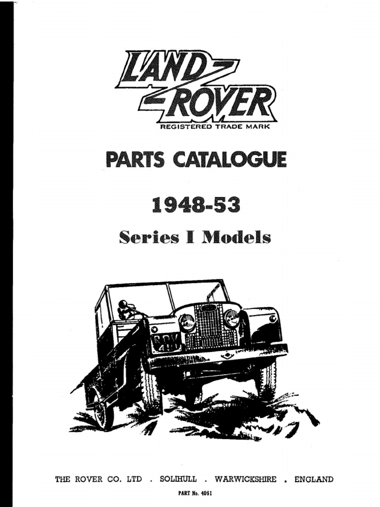 Land Rover Series I 1948-1953 Parts Catalogue | PDF