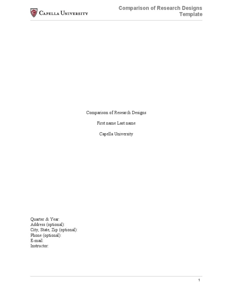 Research Design Comparison Template | PDF | Research Design | Experiment
