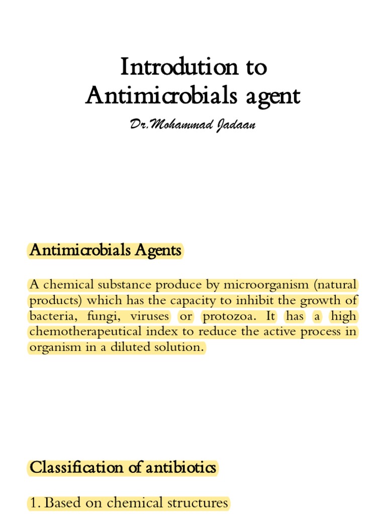 Overview of Antimicrobial Agents | PDF | Antimicrobial Resistance ...