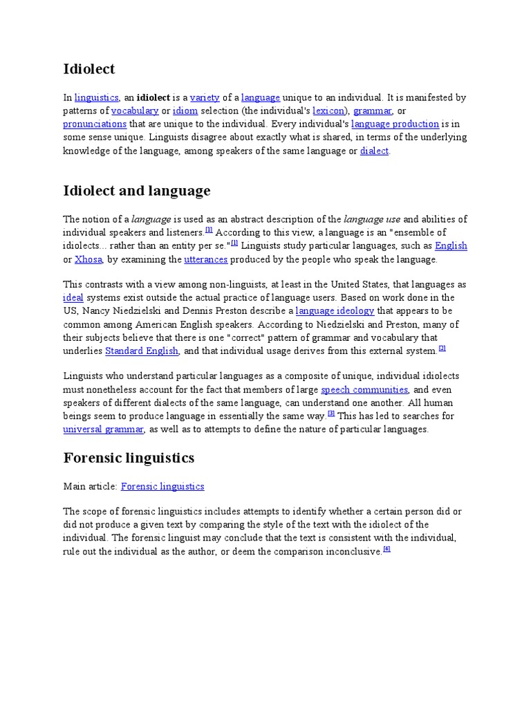 Idiolect