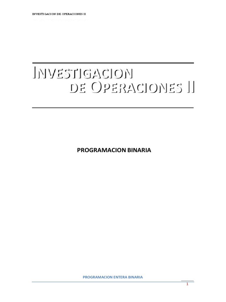 02a - Programacion Binaria | PDF | Programación lineal | Informática