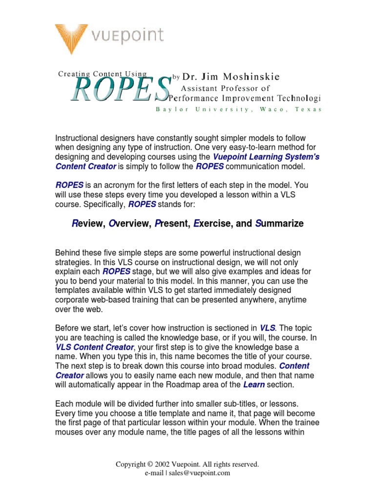 Guia ROPES | PDF | Educational Technology | Instructional Design