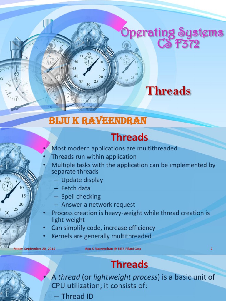 Lect 27 Threads PDF | PDF | Thread (Computing) | Kernel (Operating System)