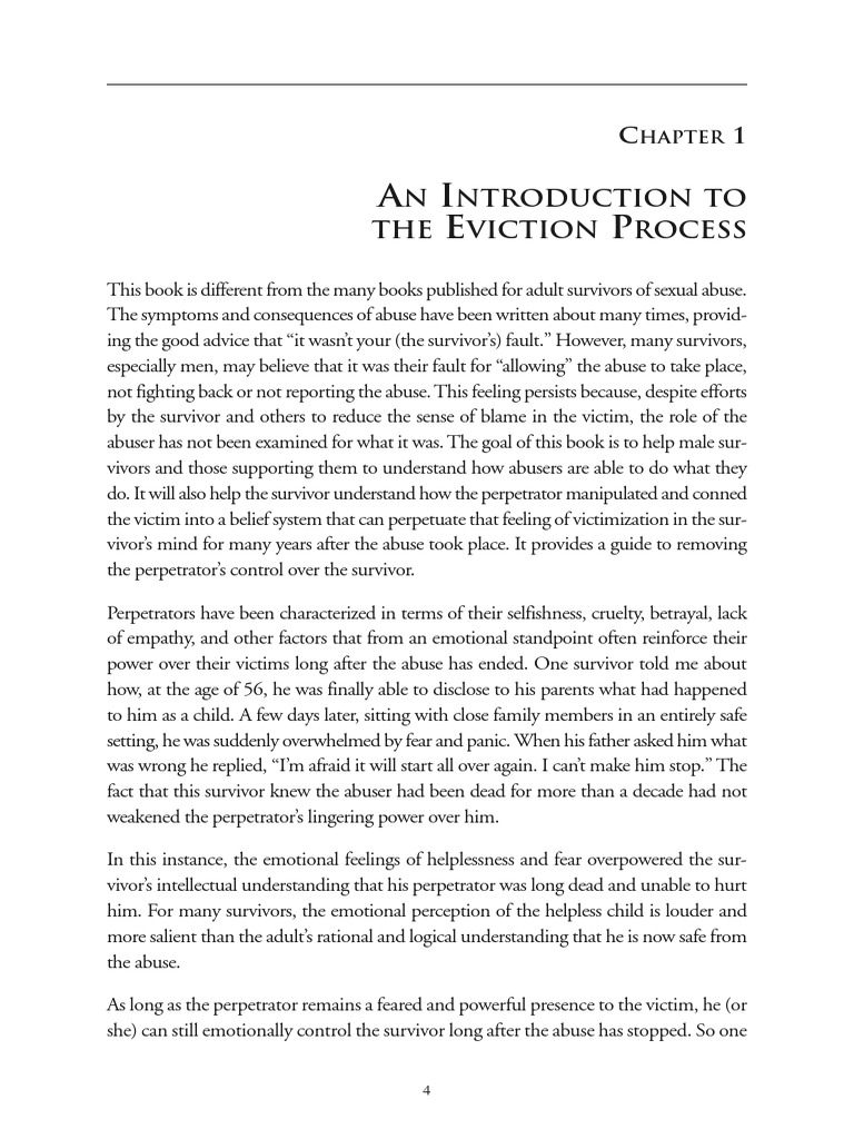 Evicting The Perpetrator 1st Chap | PDF | Child Sexual Abuse | Anger