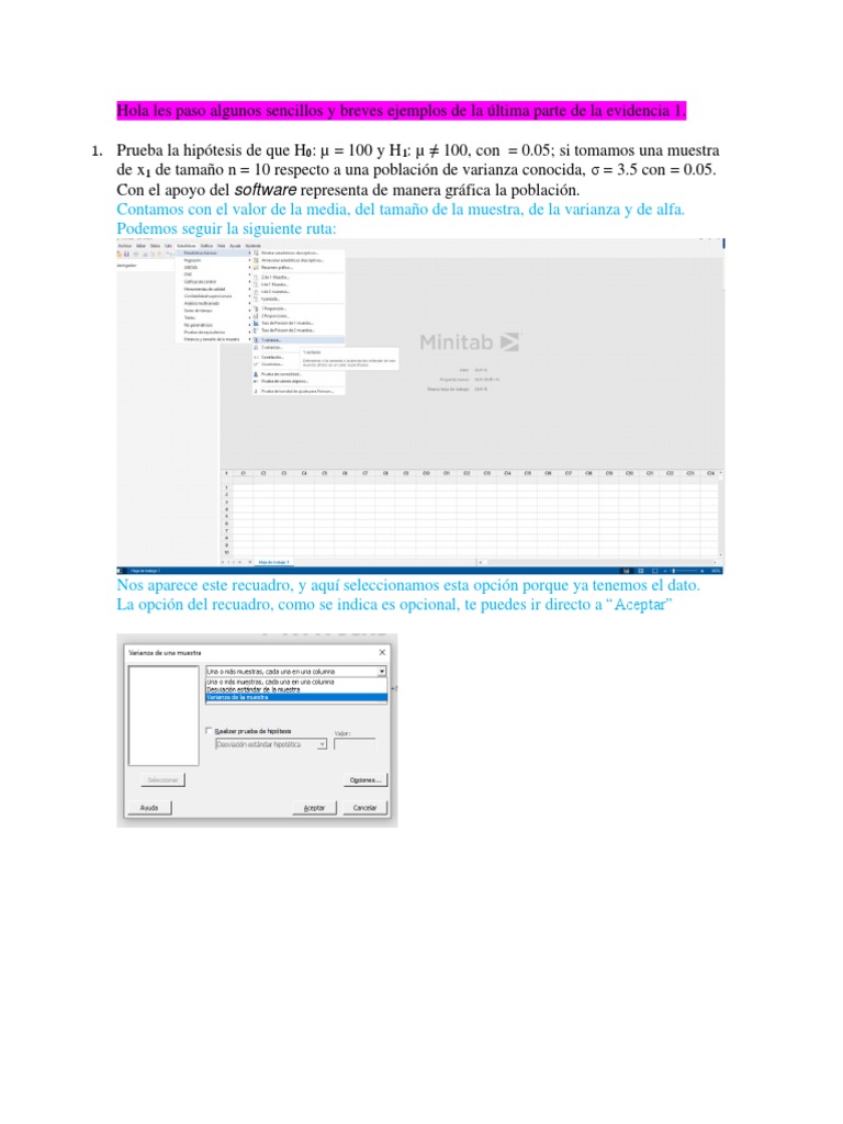 Ejemplo MINITAB E1 Ultima Parte | PDF