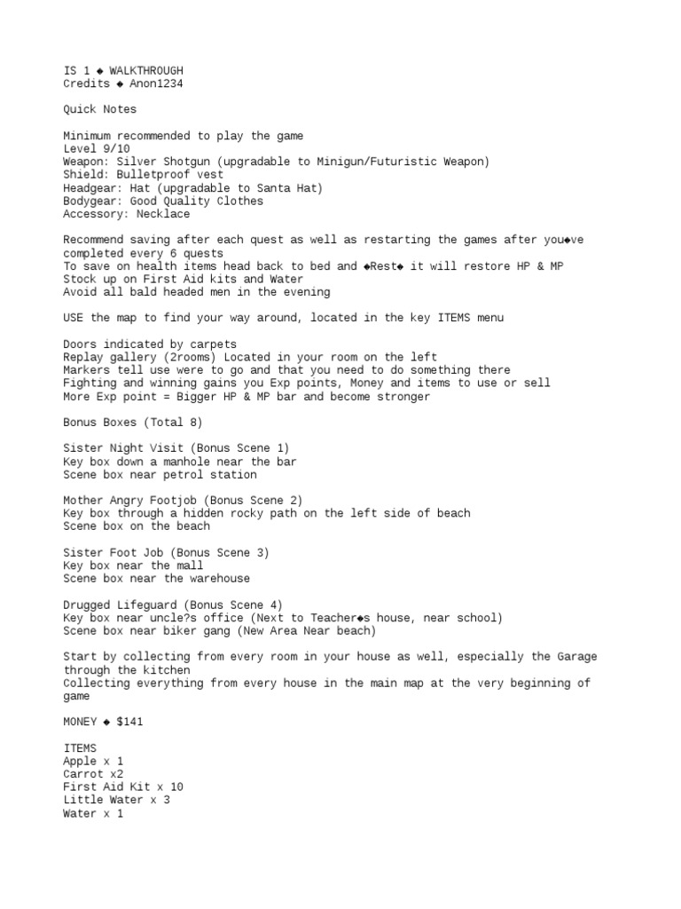 Incest Story Walkthrough Pdf