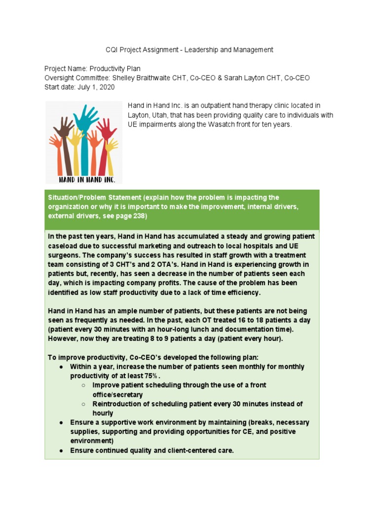 CQI Project Assignment PDF | PDF | Patient | Health Care