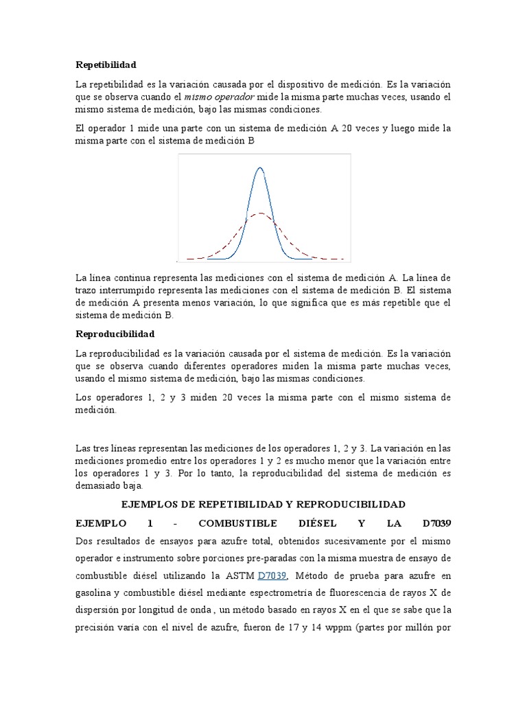 Repetibilidad y Reproducibilidad | PDF | Gasolina | Medición