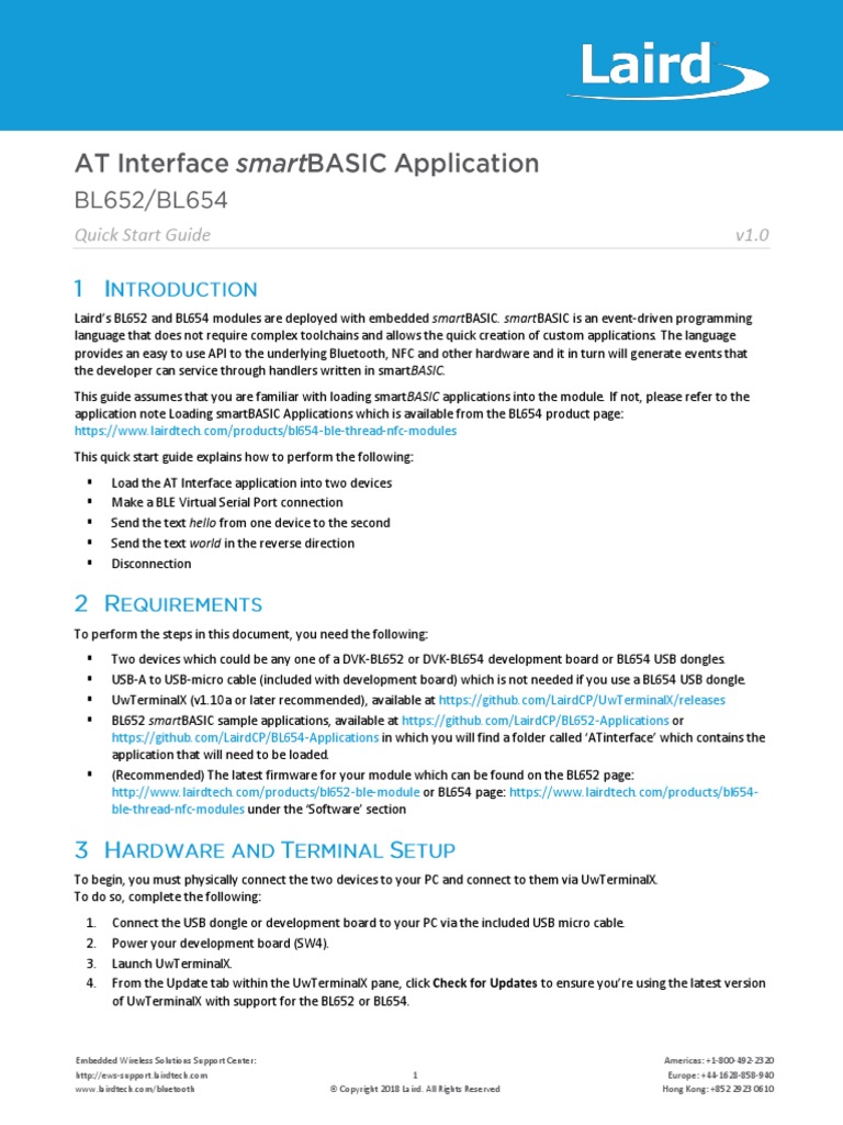 (3º) AT Interface Quick Start Guide v1 - 0 | PDF | Usb | Application Programming Interface