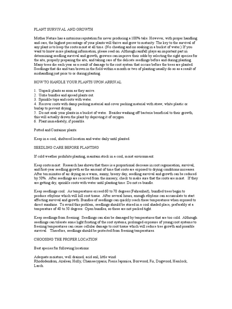 Planting Instructions | PDF | Mulch | Soil