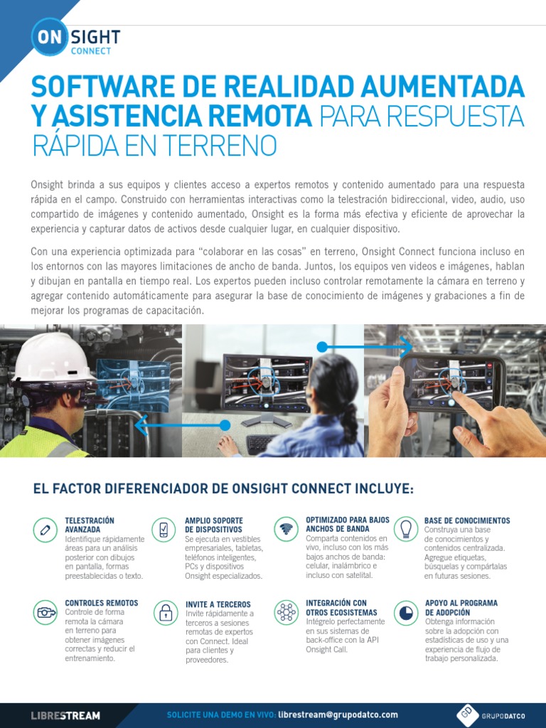 Datasheet Librestream Onsight Connect | PDF | Realidad aumentada ...