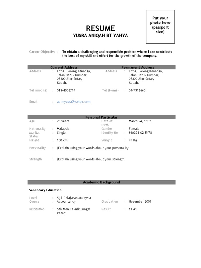 Contoh Resume Terbaik | PDF | Business
