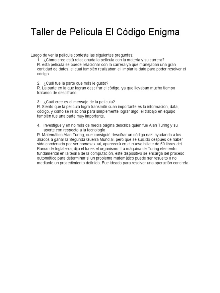 Película El Código Enigma | PDF