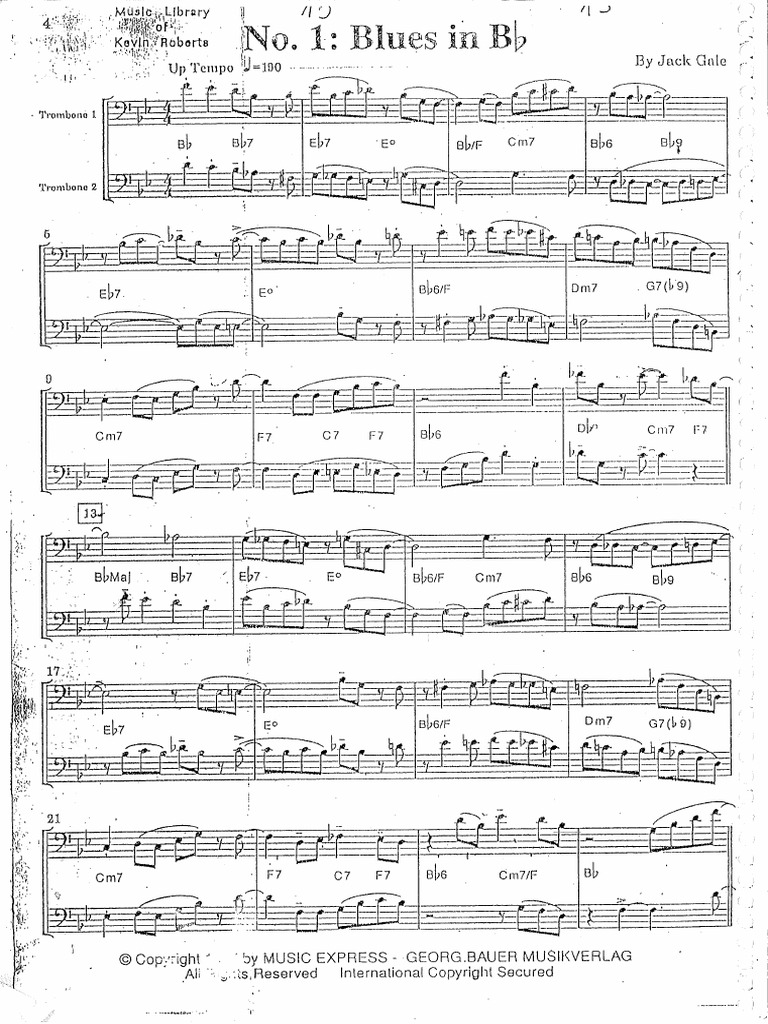 Jack Gale 12 Jazz Duets For Trombone | PDF