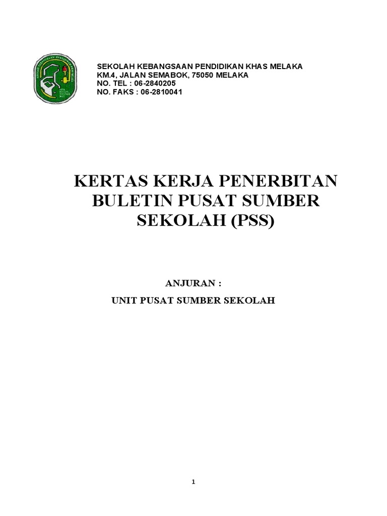 Kertas Kerja Buletin PSS 2019 | PDF
