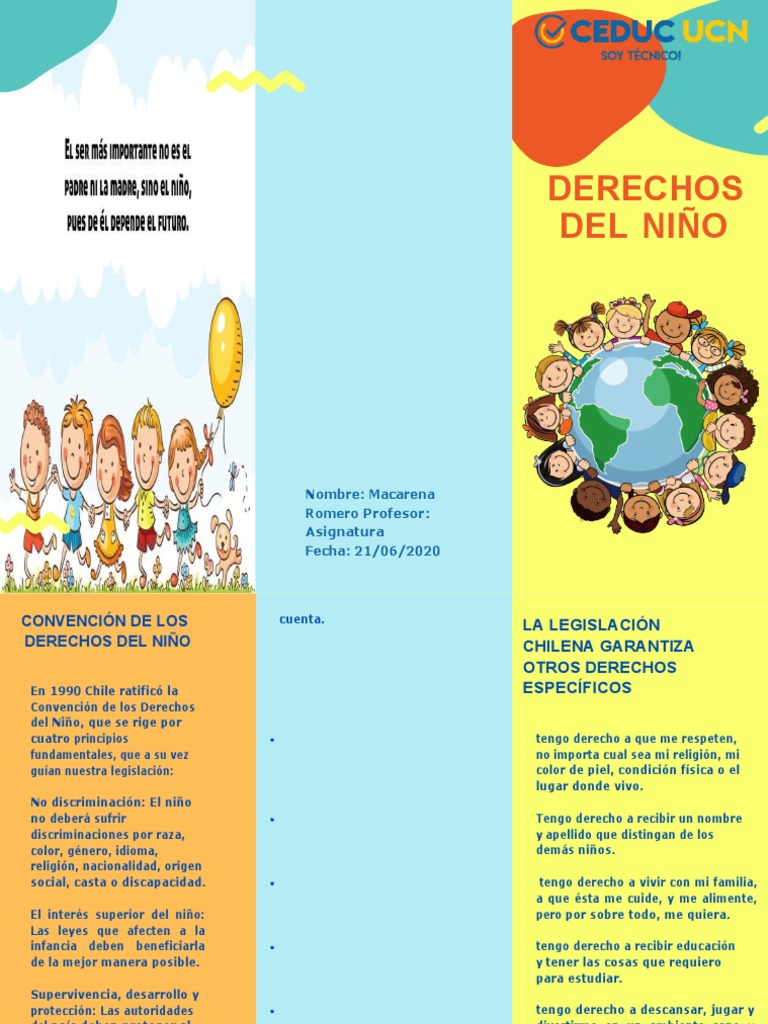 Triptico Maca | PDF | Derechos de los niños | Derechos humanos