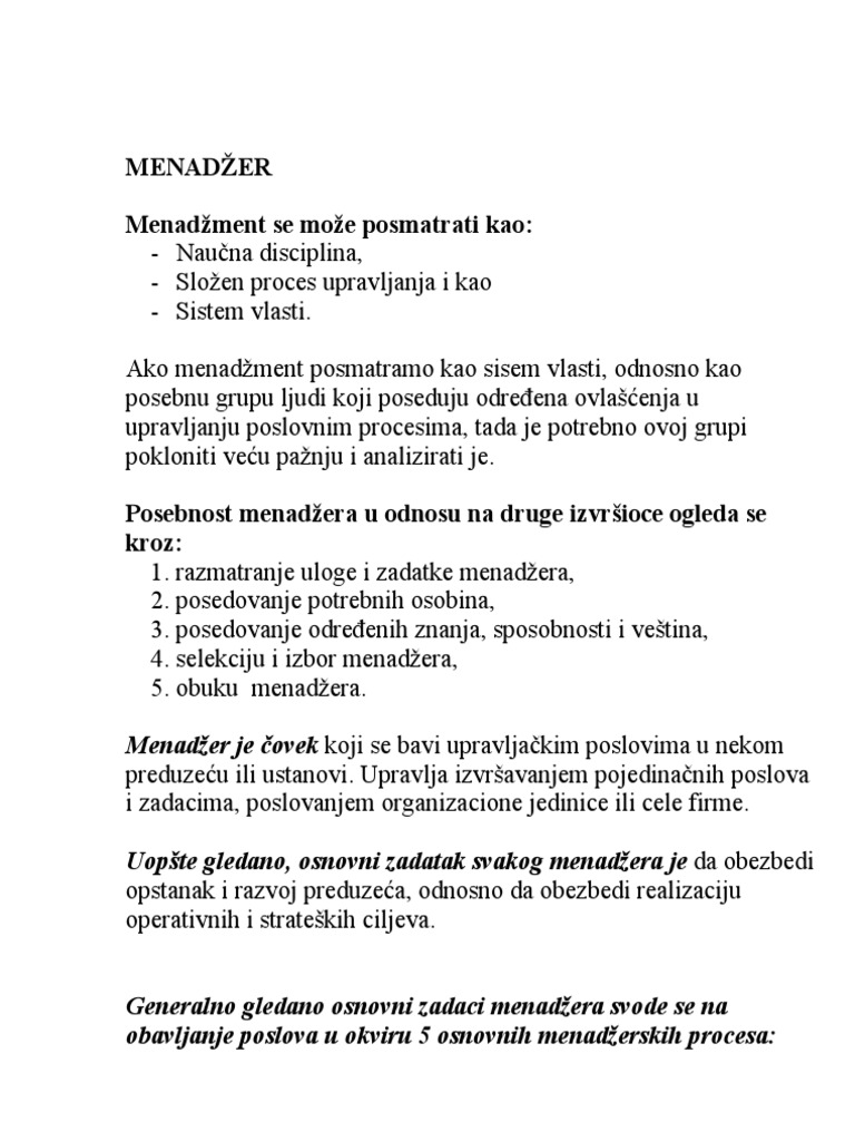Menadzer | PDF
