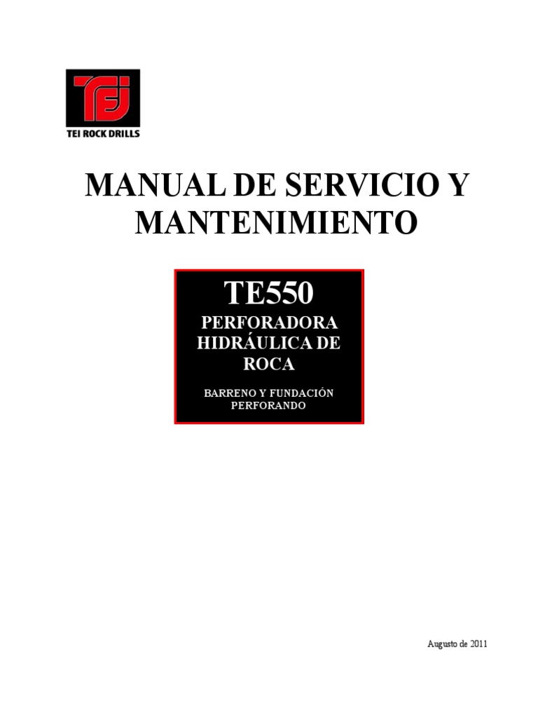 Manual Servicio TE550 Hidráulica | PDF | Acero | Ingeniería mecánica