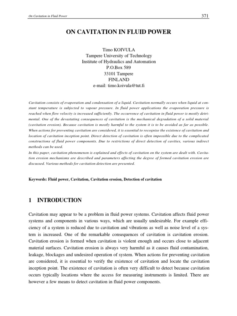 Cavitation 2 | PDF | Fluid Dynamics | Liquids