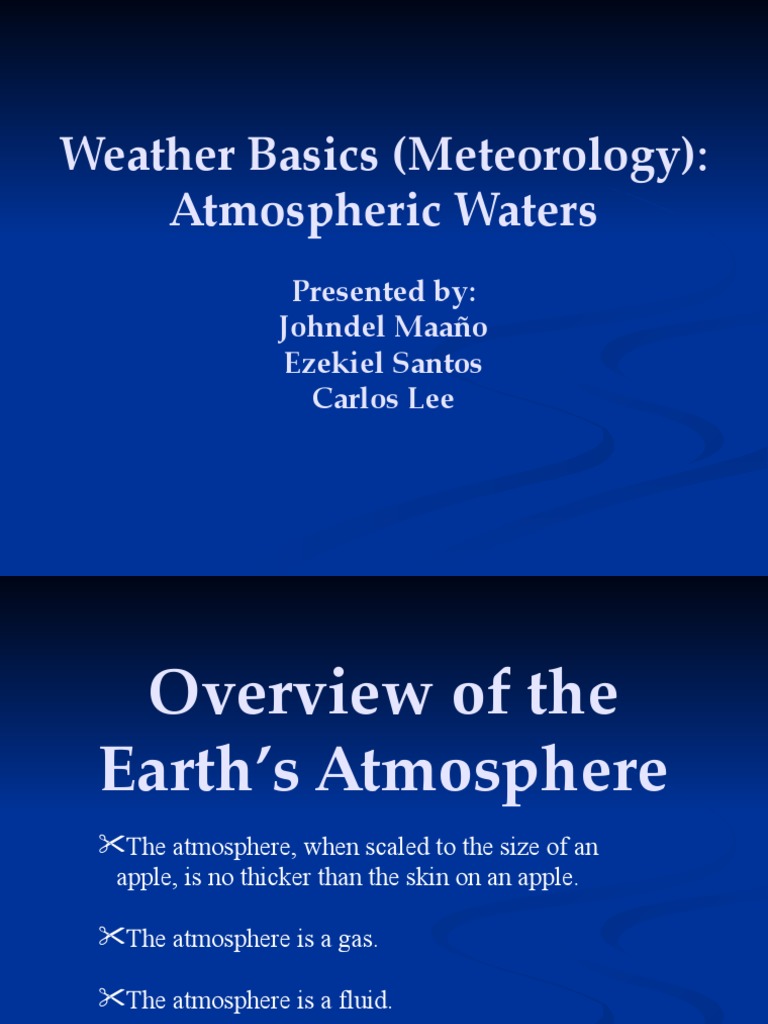 Weather Basics (Meteorology) : Atmospheric Waters: Presented By ...