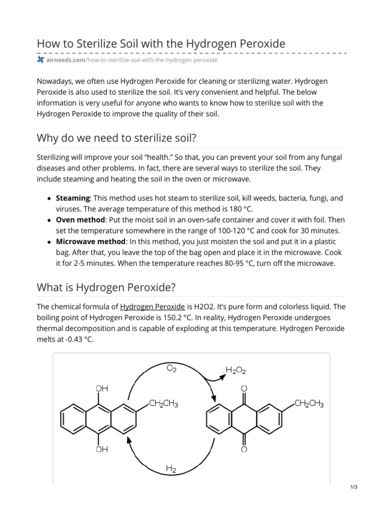 How To Sterilize Soil With The Hydrogen Peroxide | PDF | Sterilization ...