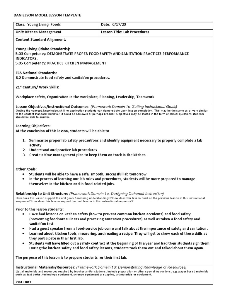 Kitchen Management Lab Procedures Guide | PDF | Educational Assessment ...