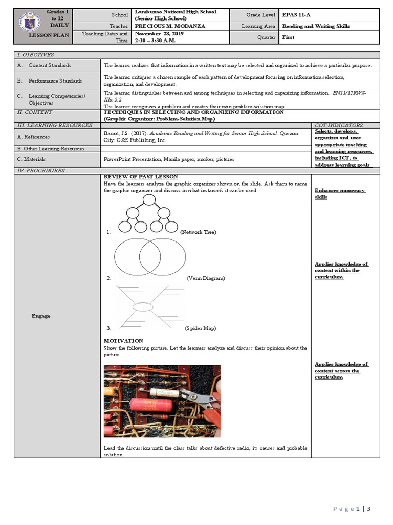 CO 3 LP Problem Solution Map | PDF | Lesson Plan | Learning