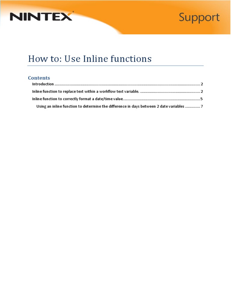 Nintex Using Inline Functions Pdf Pdf Subroutine Parameter Computer Programming