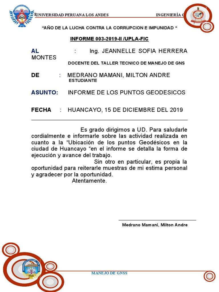 Informe de GNSS | PDF | Geodesia | Sistema de Posicionamiento Global