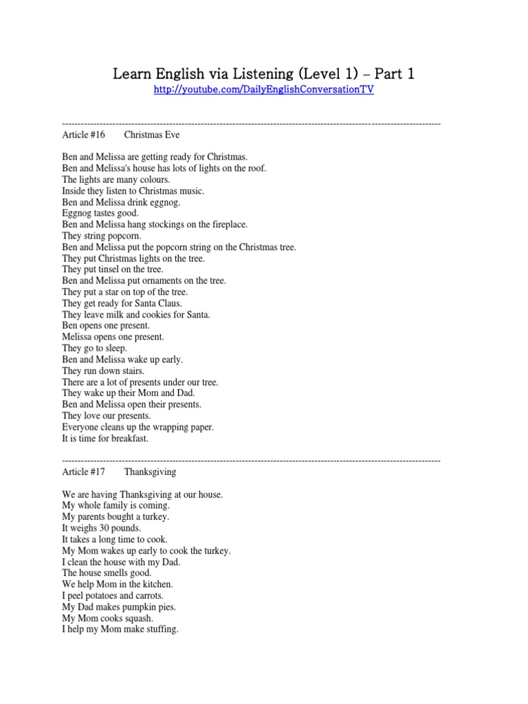 Learn English Via Listening | PDF | Room | Lunch
