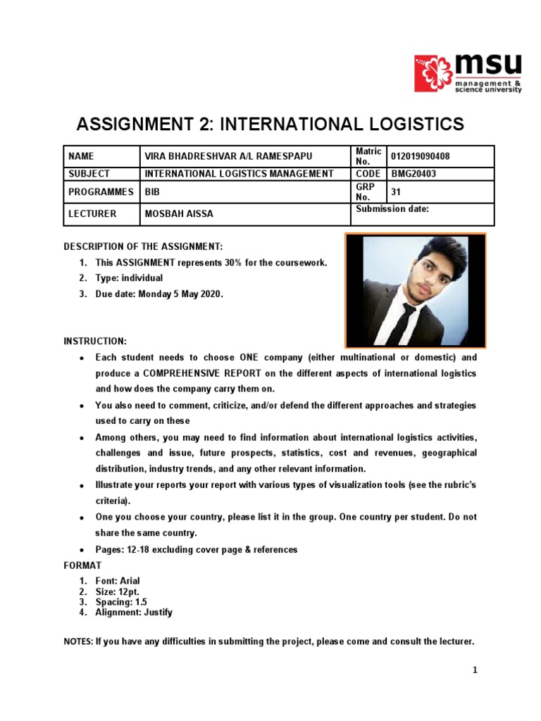 Assignment 2: International Logistics: Notes | PDF | Nestlé | Logistics