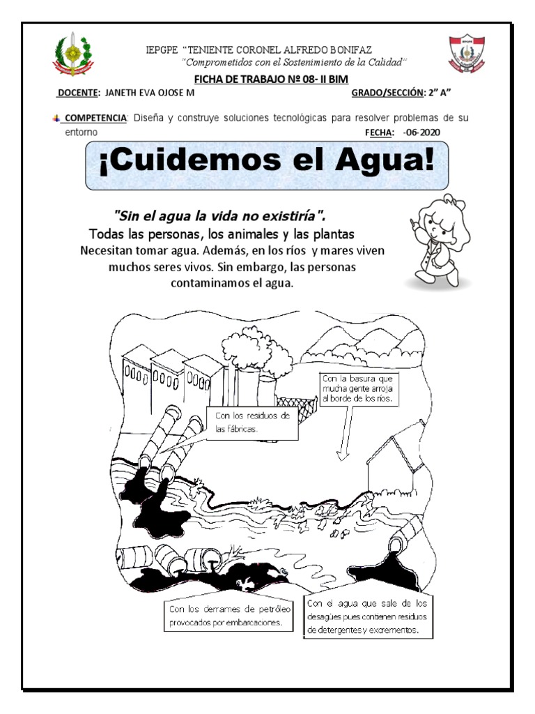 Hoja De Trabajo Sobre La Contaminación Del Agua En La Escuela Secundaria