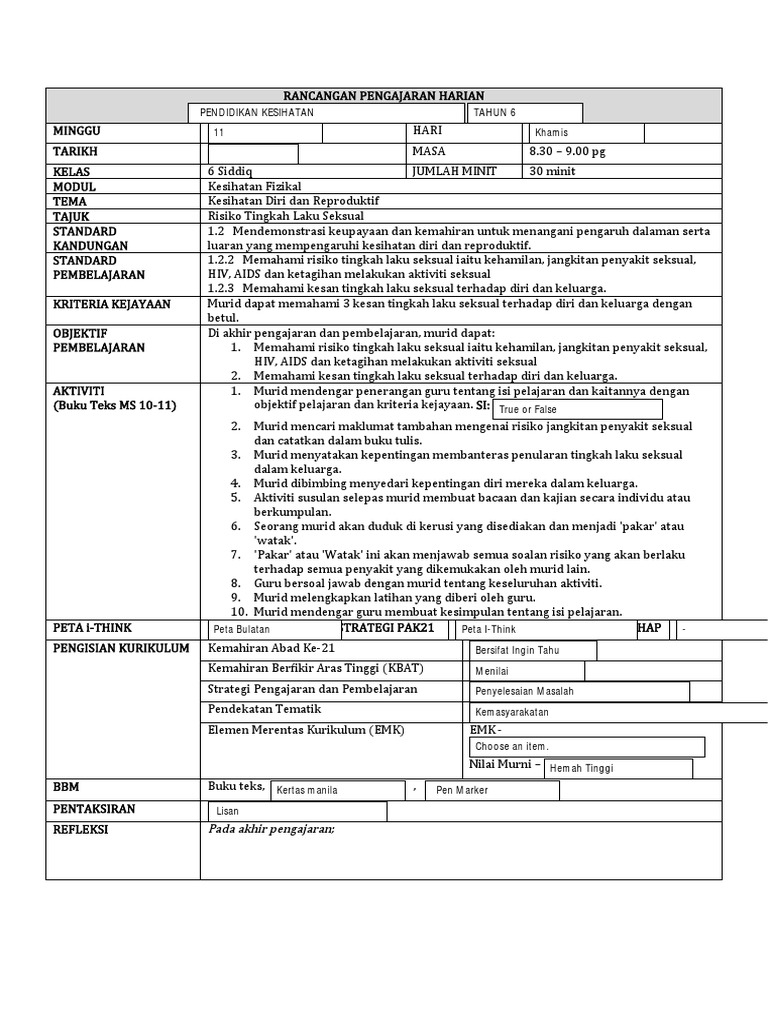 RPH PK THN 6 Mggu 11 | PDF