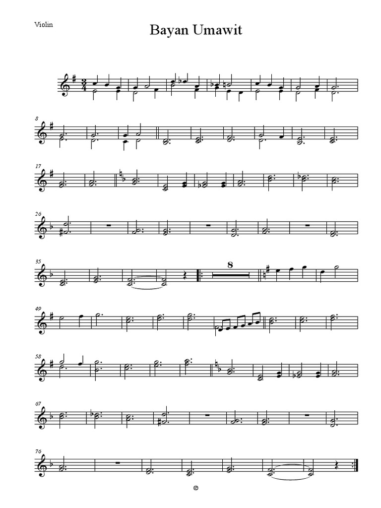 Bayan Umawit - Violin | PDF