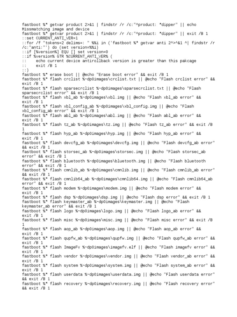 Errores en Flashing de Dispositivos Dipper | PDF