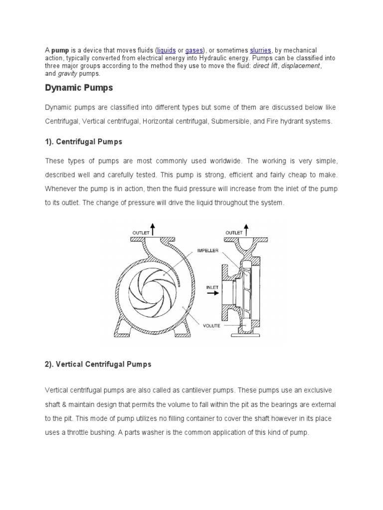 Dynamic Pumps | Download Free PDF | Pump | Chemical Engineering