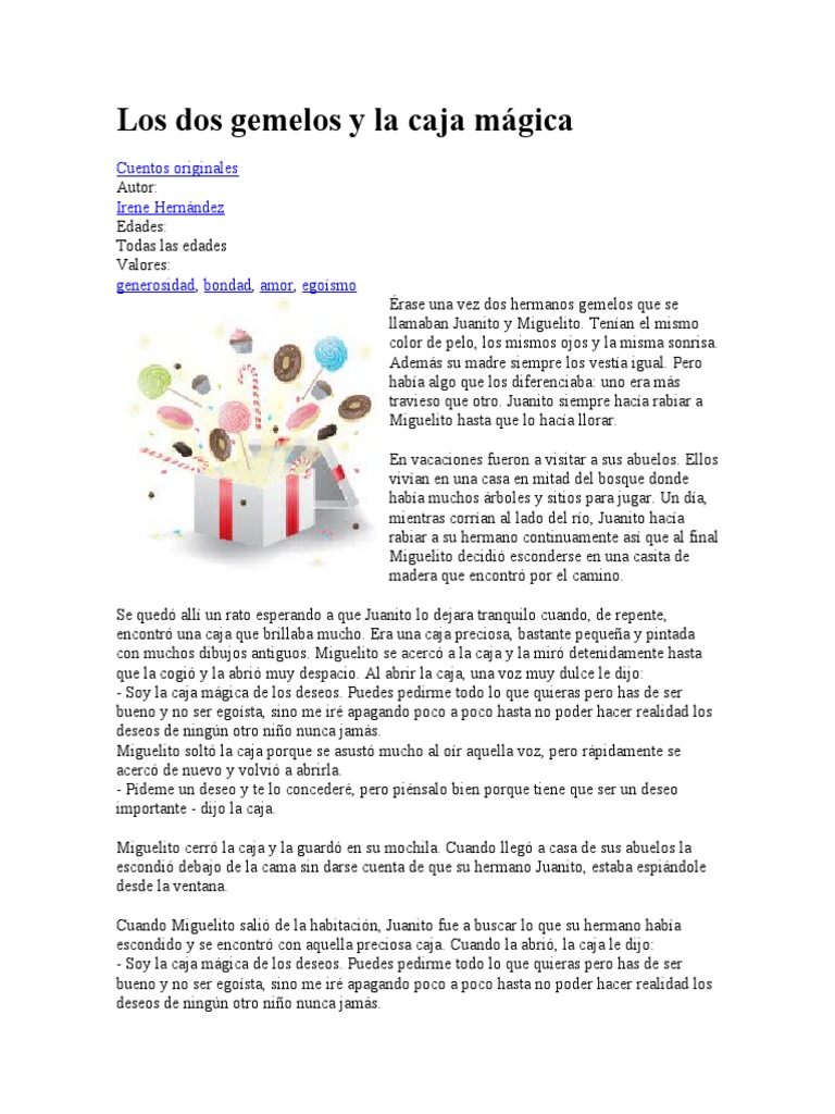Los Dos Gemelos y La Caja Mágica | PDF