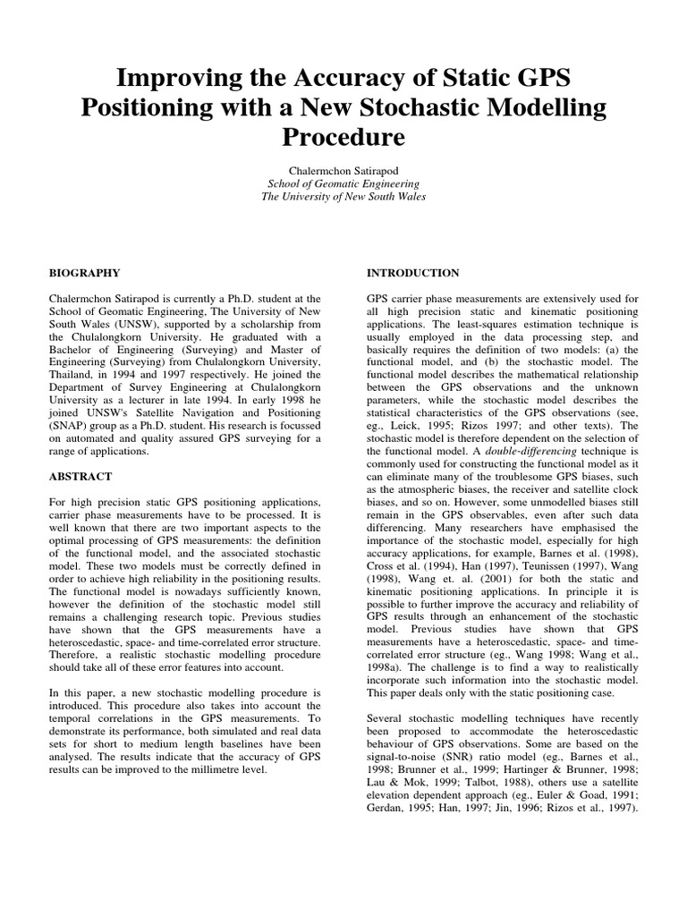 Improving The Accuracy of Static GPS Pos PDF | Download Free PDF ...